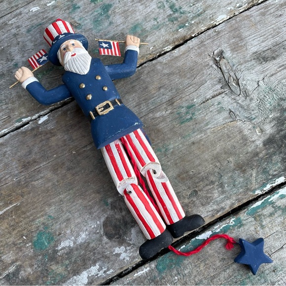 Holiday | Vintage Uncle Sam Movable Figurine Patriotic Ornament ...